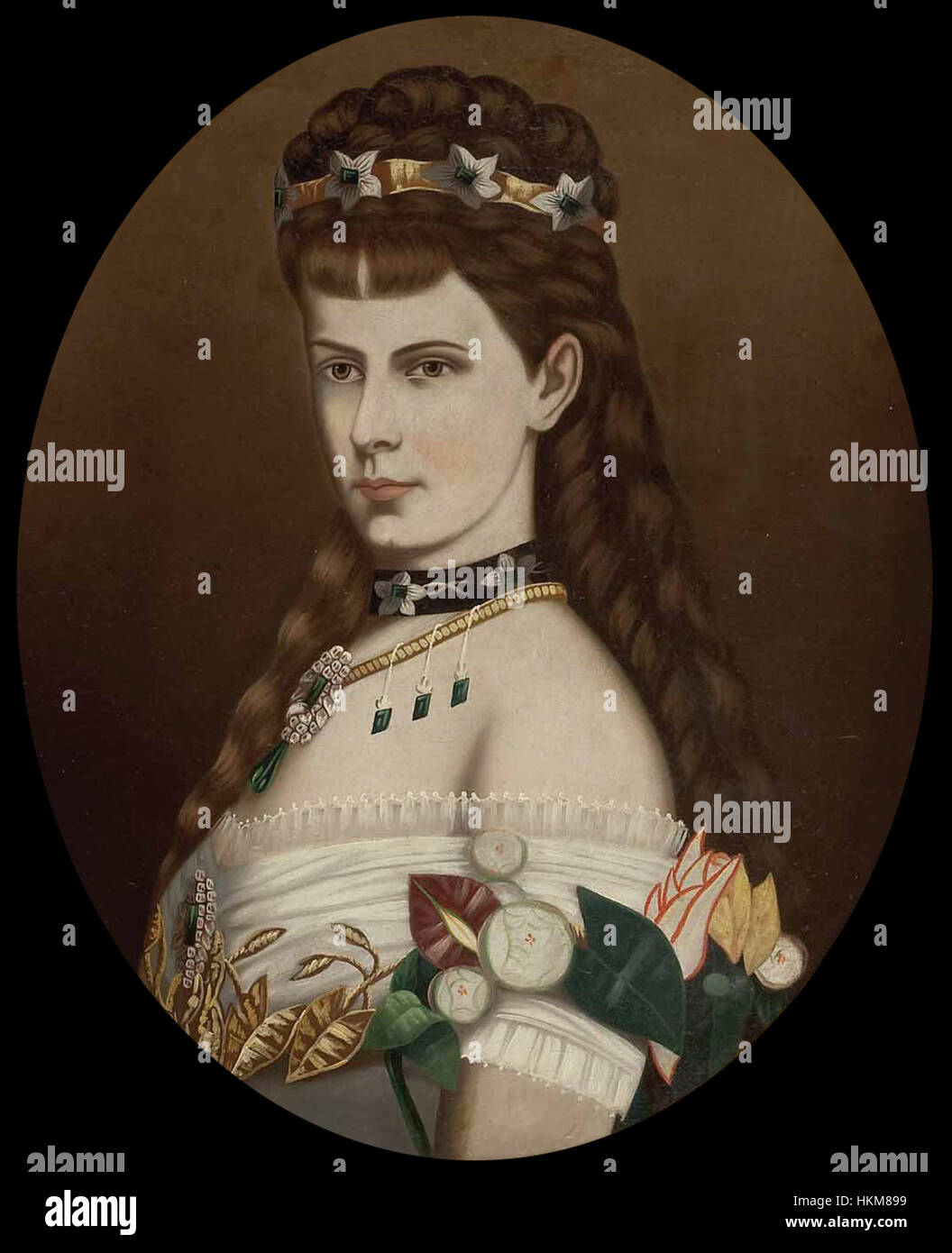 A portrait of Kaiserin Elisabeth, the Empress of Austria, depicted in ...