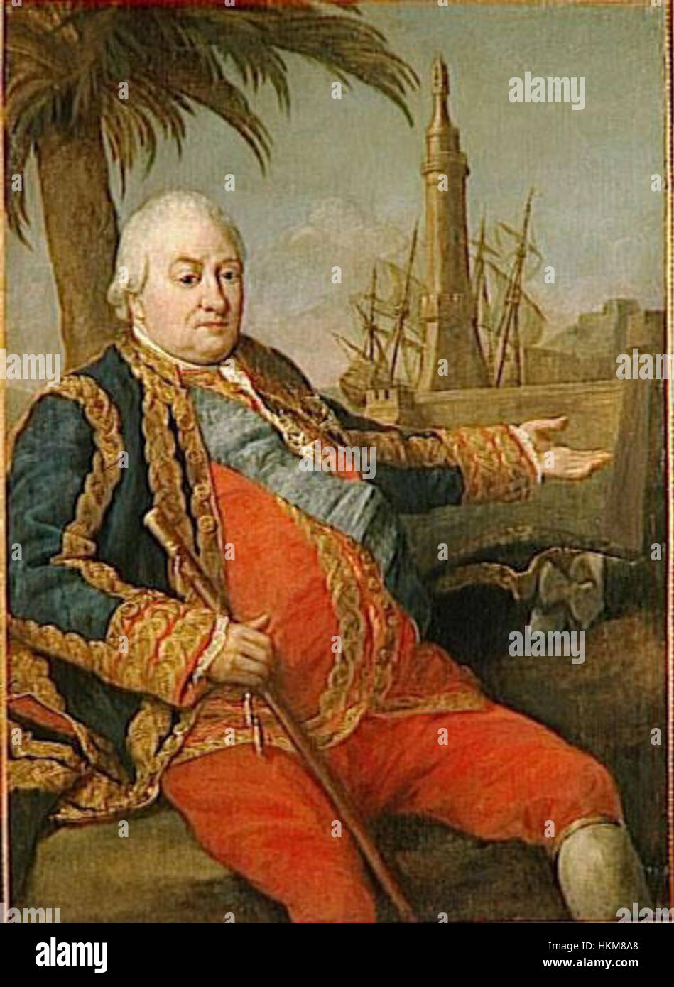 This oil painting by Batoni titled 'Bailli de Suffren' portrays a ...