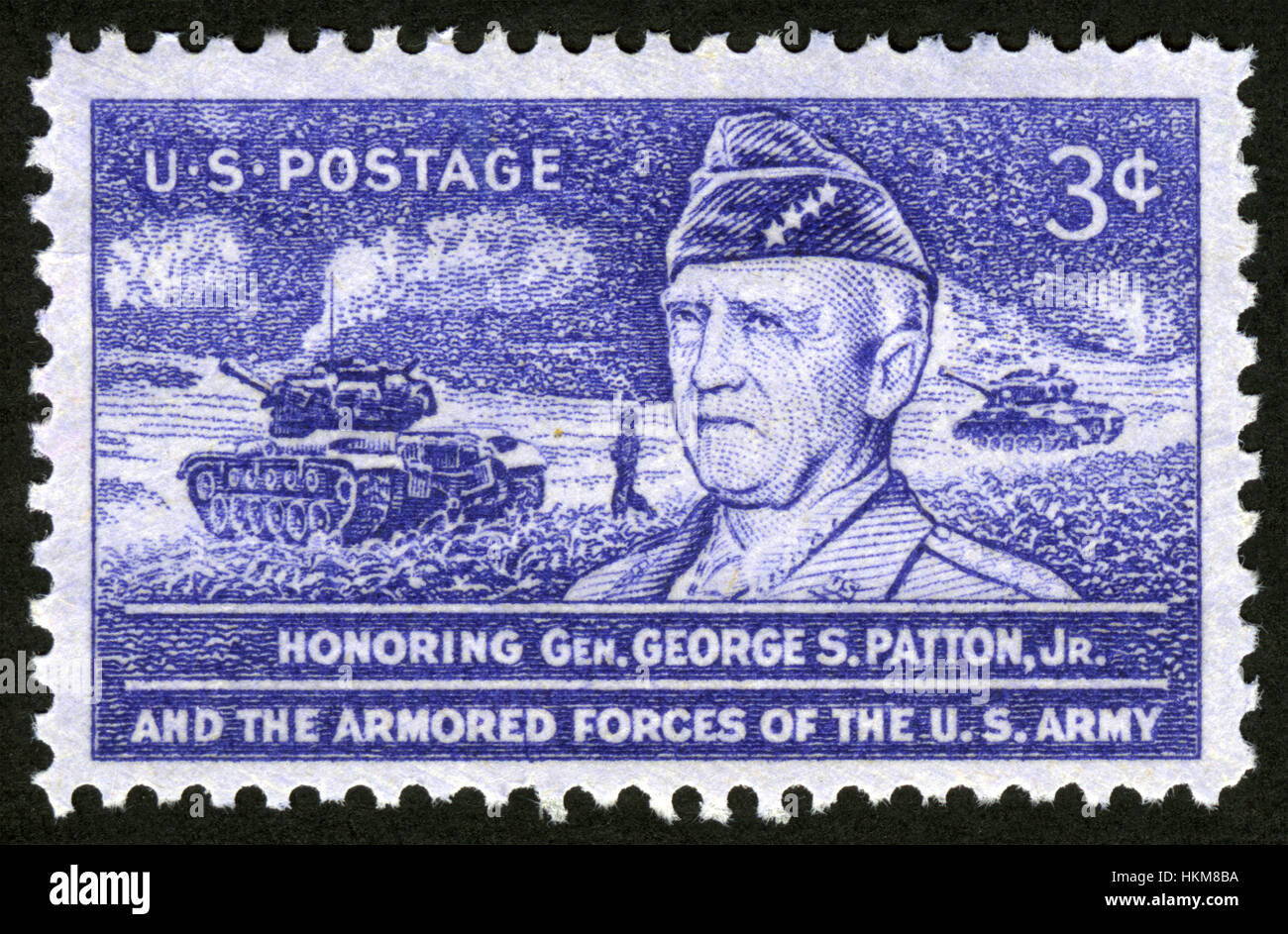 US postage stamp, Honoring General George S.Patton,Jr and the armored ...