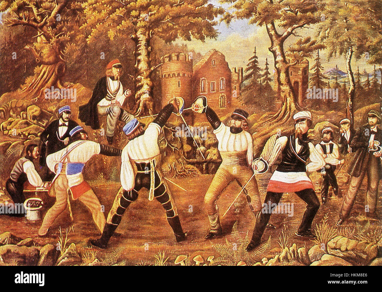 The painting 'Badenburg Mensur' reflects traditional German customs ...