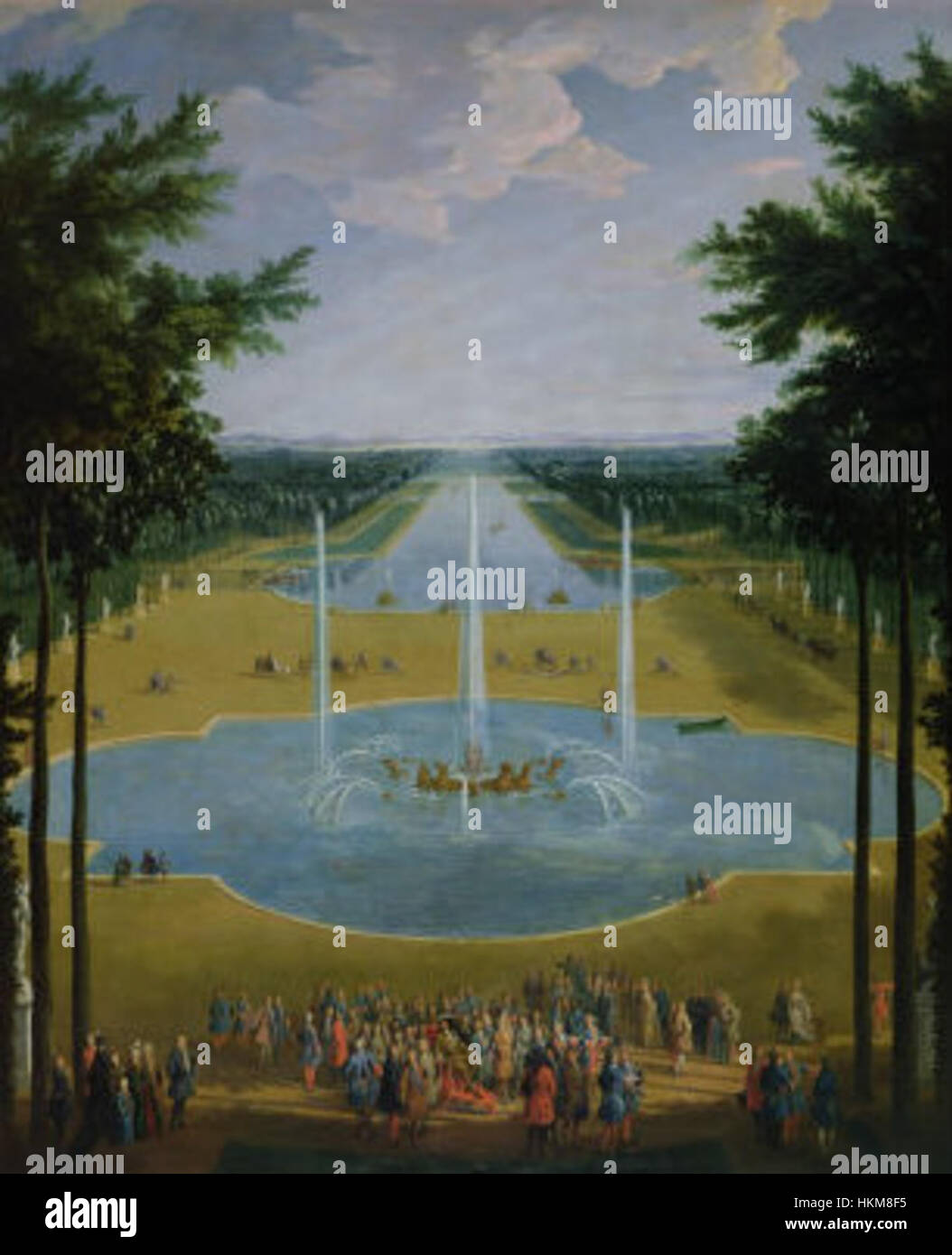 The 'Bath of Apollo' at Versailles, depicted in a grand painting ...