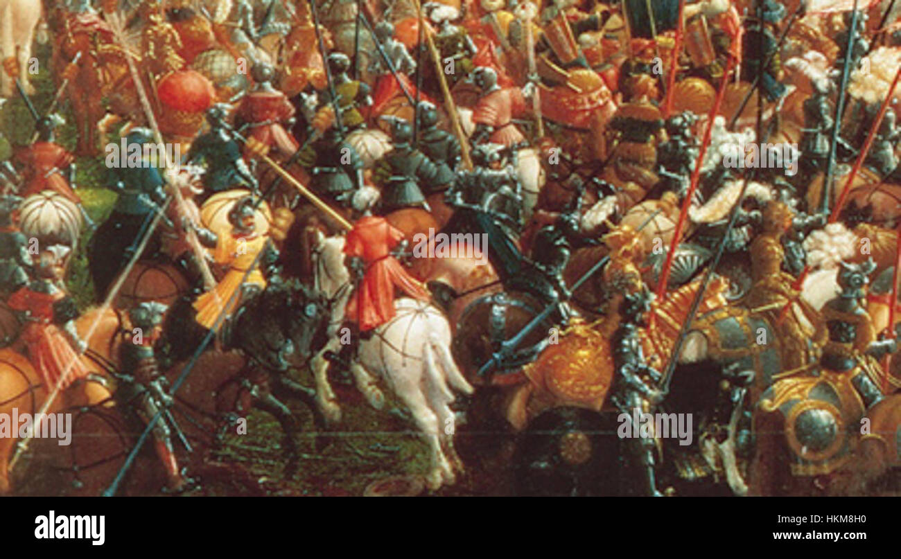 This detail from the Battle of Issus depicts the dramatic moment from ...