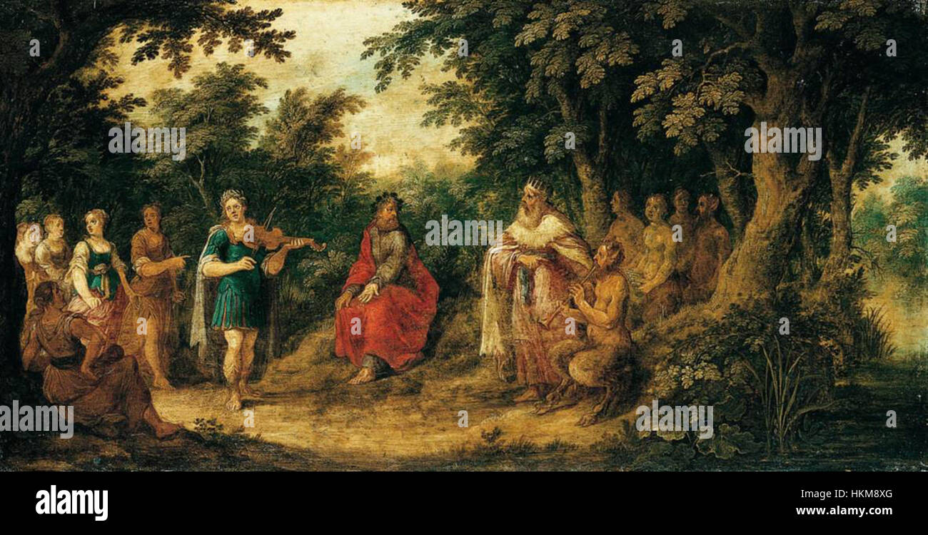 Abraham Govaerts' *The Judgement of Midas* portrays the Greek myth of ...