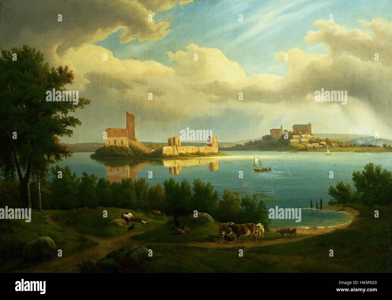 A depiction of the Trakai Castle in Lithuania by Breslauer, showing the ...