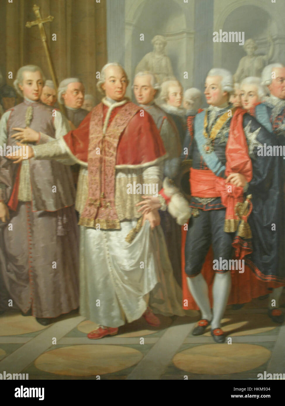 This painting portrays Pope Pius VI and King Gustav III of Sweden, highlighting their political ...