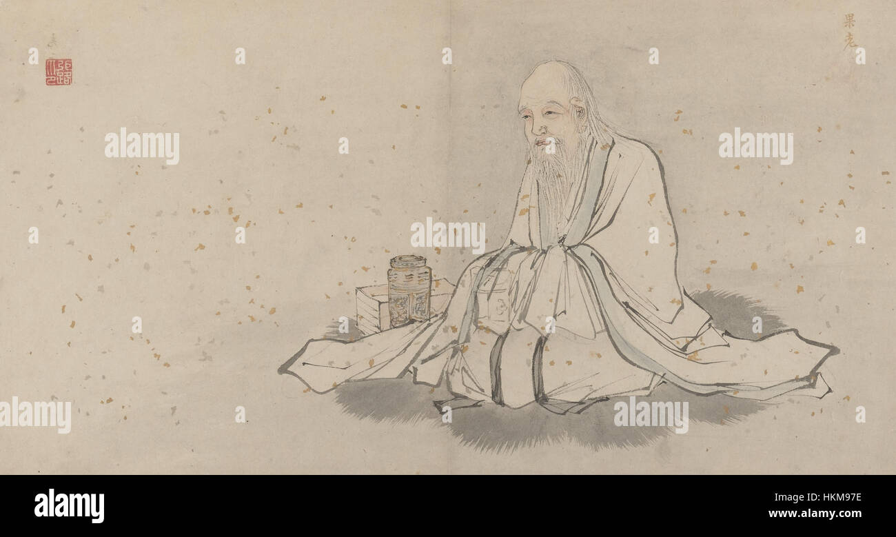 This piece, from an album of Daoist paintings, shows the deep spiritual ...
