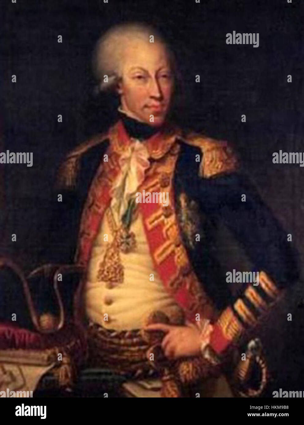 This painting portrays Charles Emmanuel IV, the King of Sardinia ...