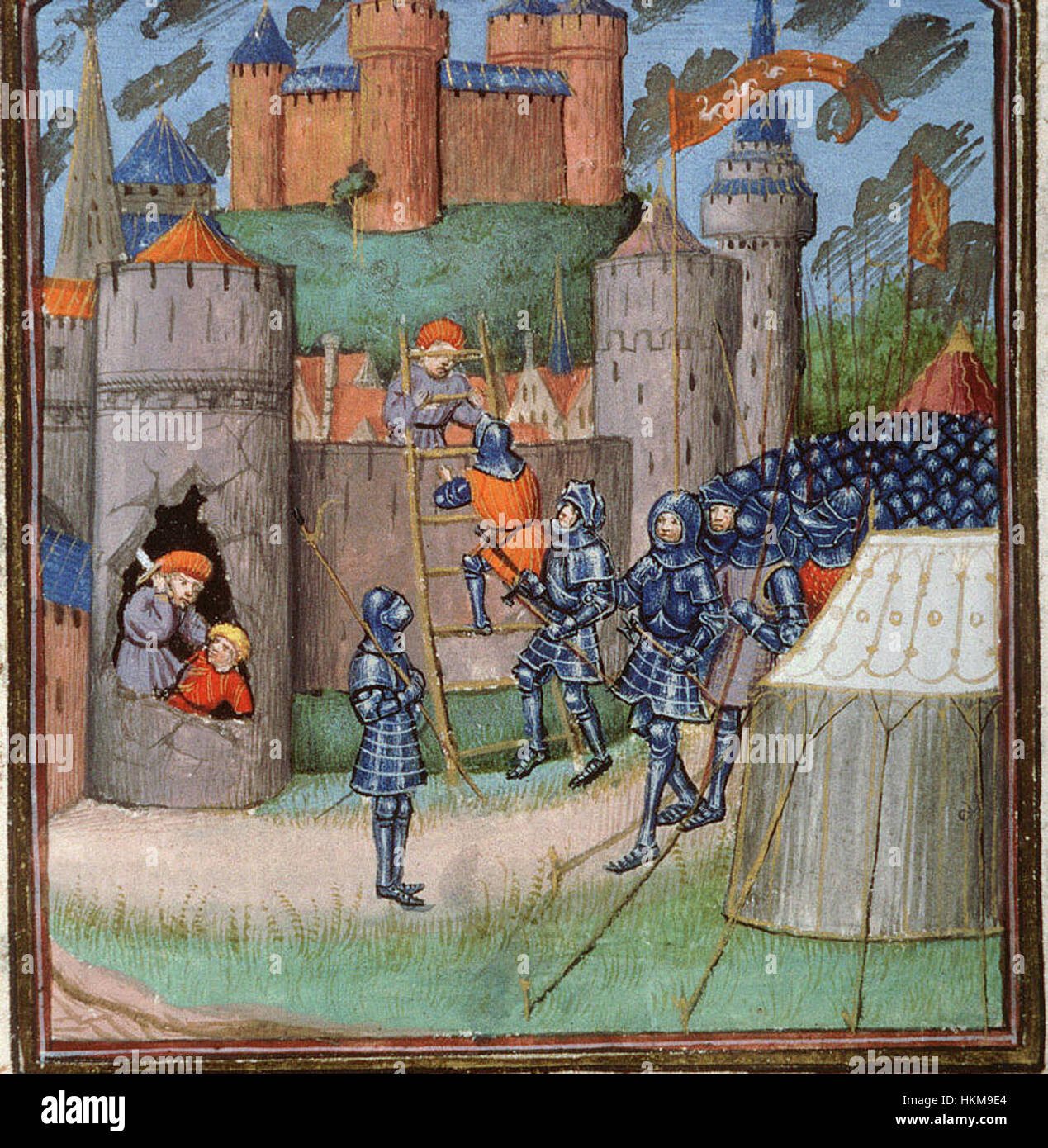 This artwork portrays the ancient city of Antioch around 1098, during a ...