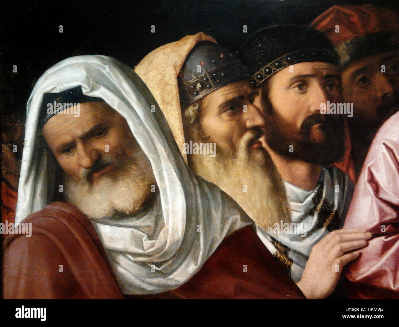 A detailed section from *Christ Among the Doctors*, painted by Cima da ...