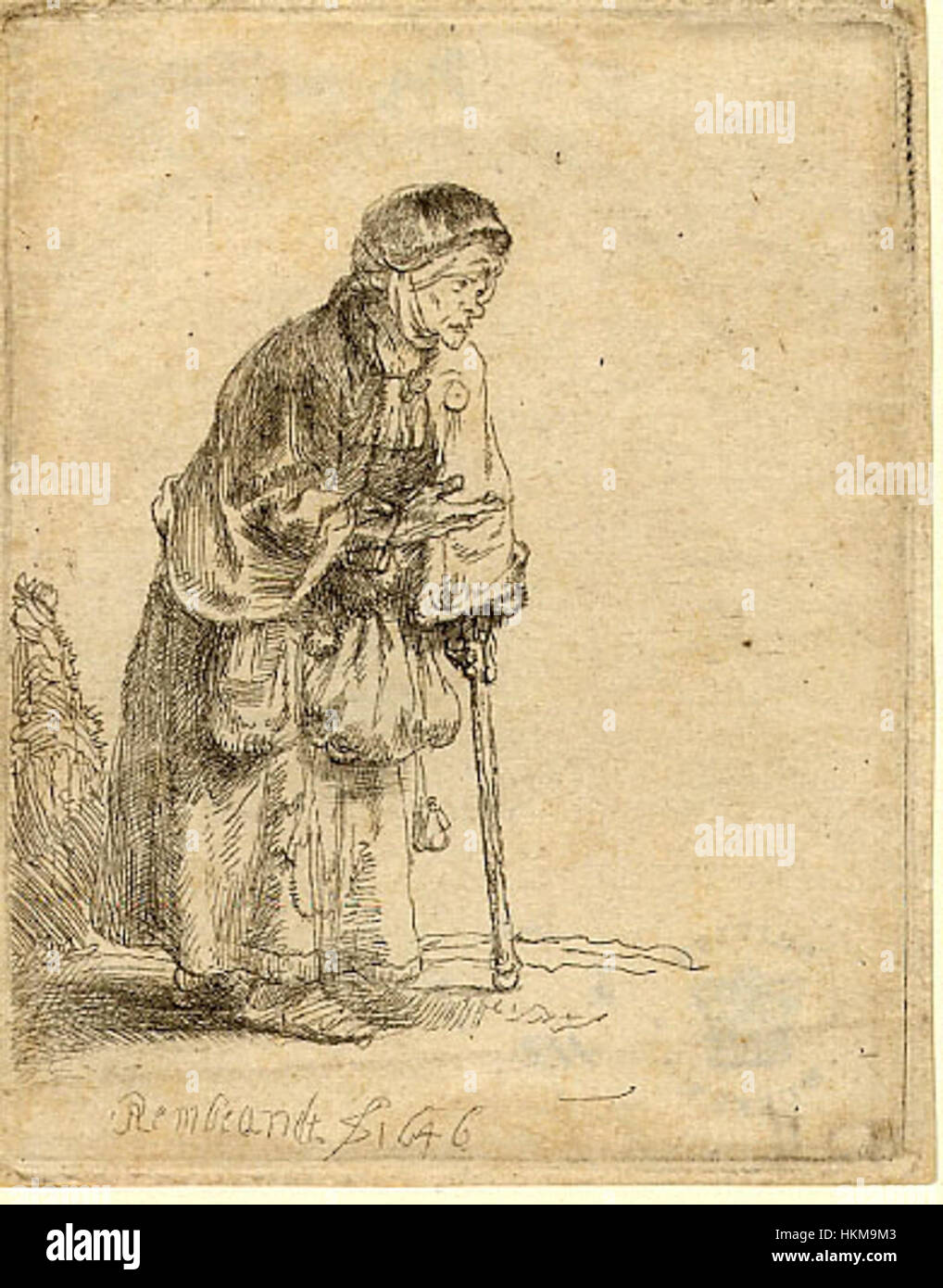 This work, attributed to a British artist influenced by Rembrandt ...