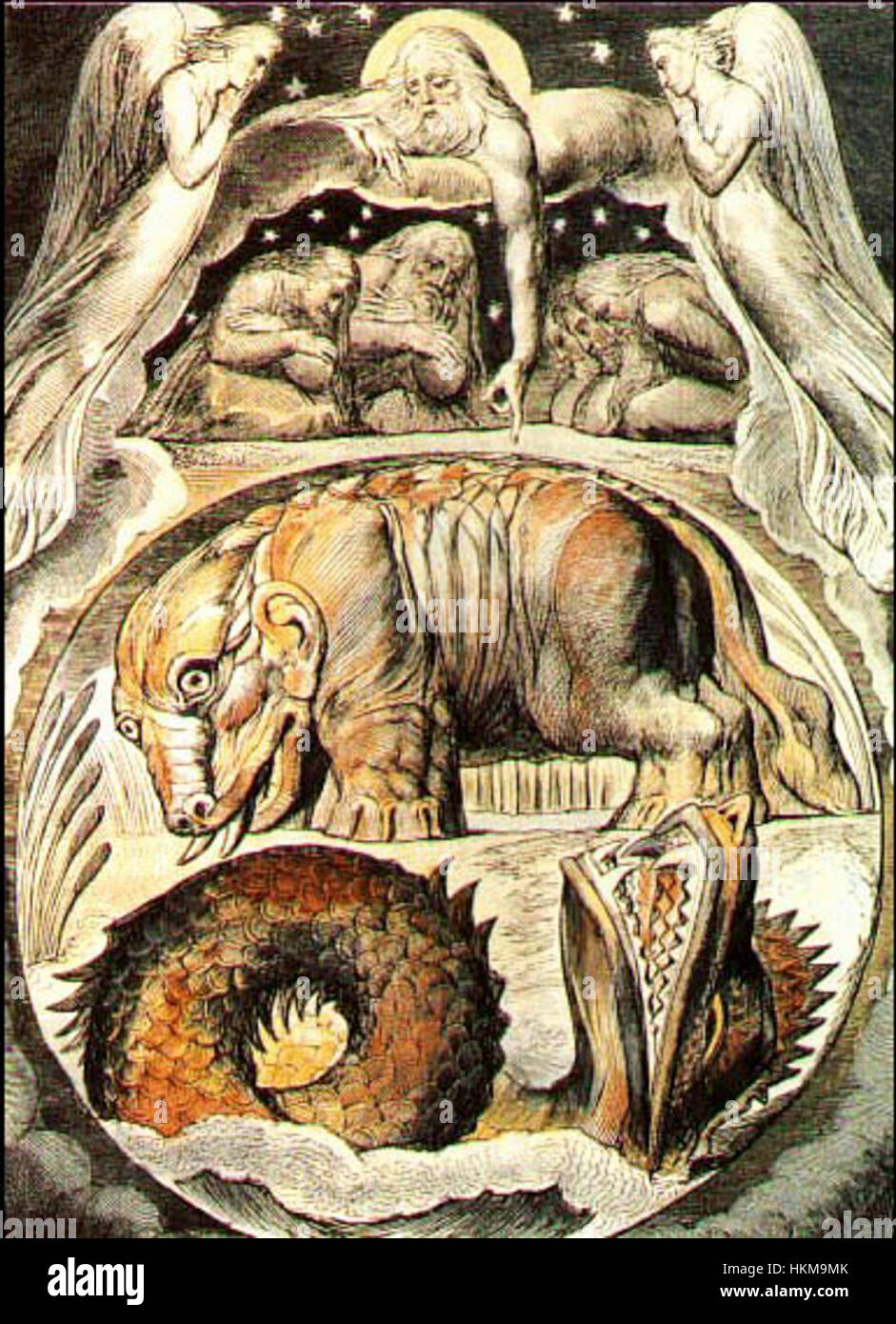 'Behemoth' is a powerful, dark painting depicting a monstrous figure ...