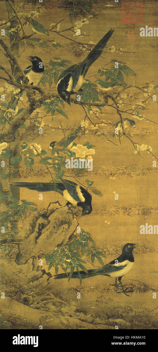 'Four Magpies' by Bian Jingzhao is a classic example of traditional ...