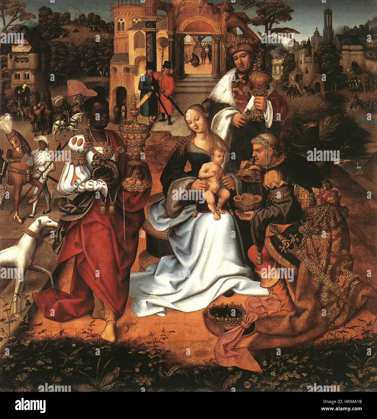 This 16th-century painting, 'Adoration of the Magi', depicts the moment when the three wise men ...