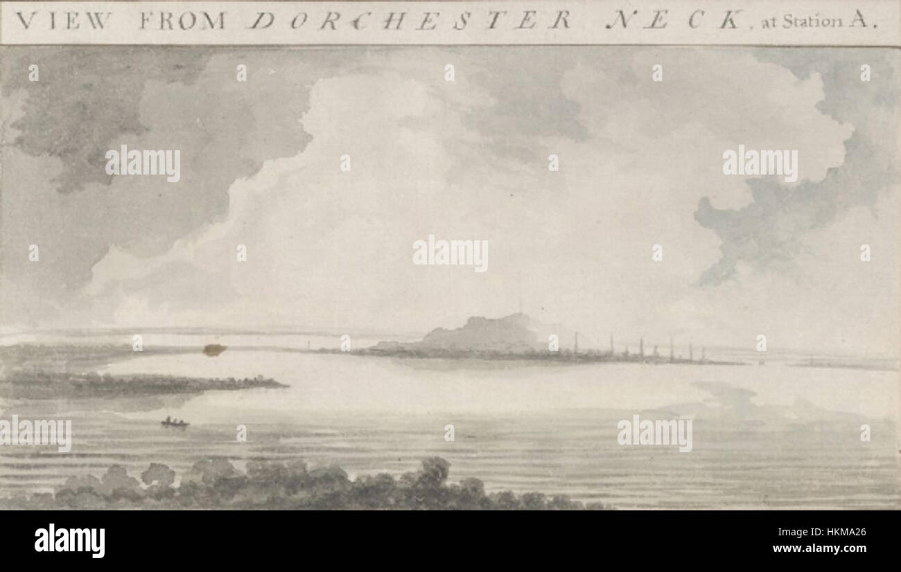 A historical view of Boston Harbor from Dorchester Neck in 1773 ...