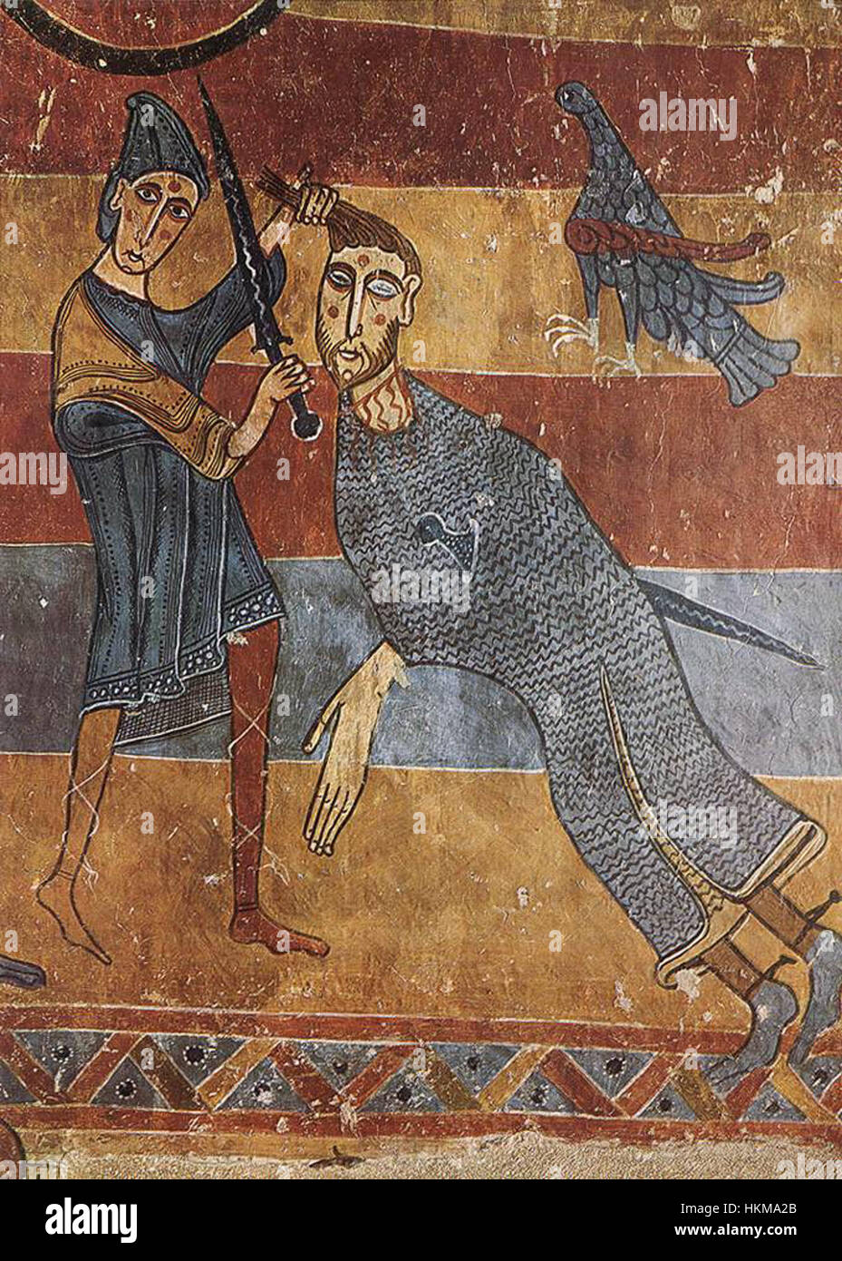 The 12th-century painting 'The Fight between David and Goliath ...