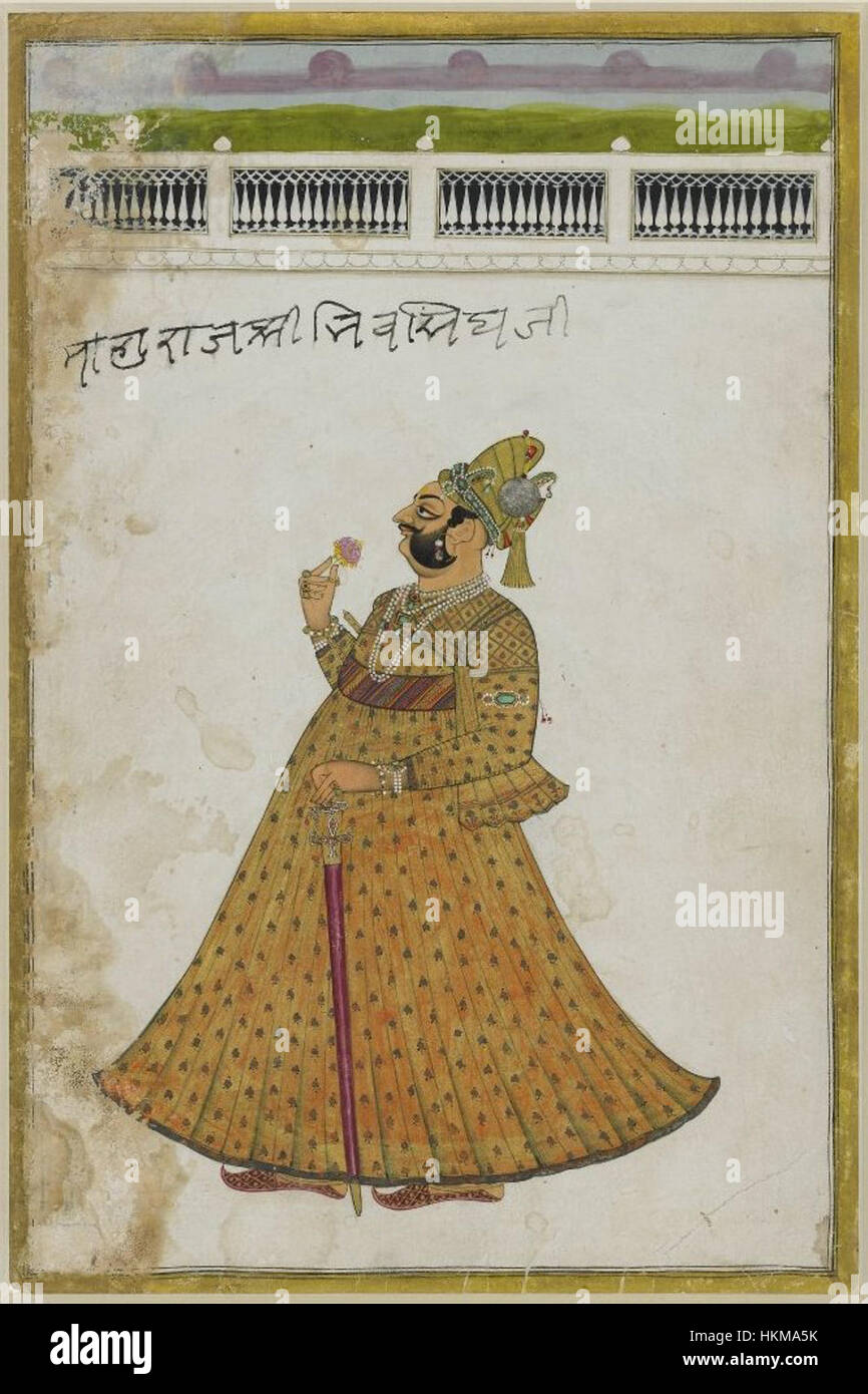 This standing portrait of Maharaja Bhim Singh of Marwar, created in ...