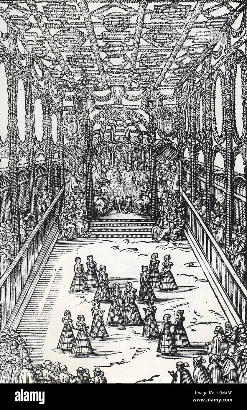 This 1573 painting captures the ballet performance at the Tuileries ...