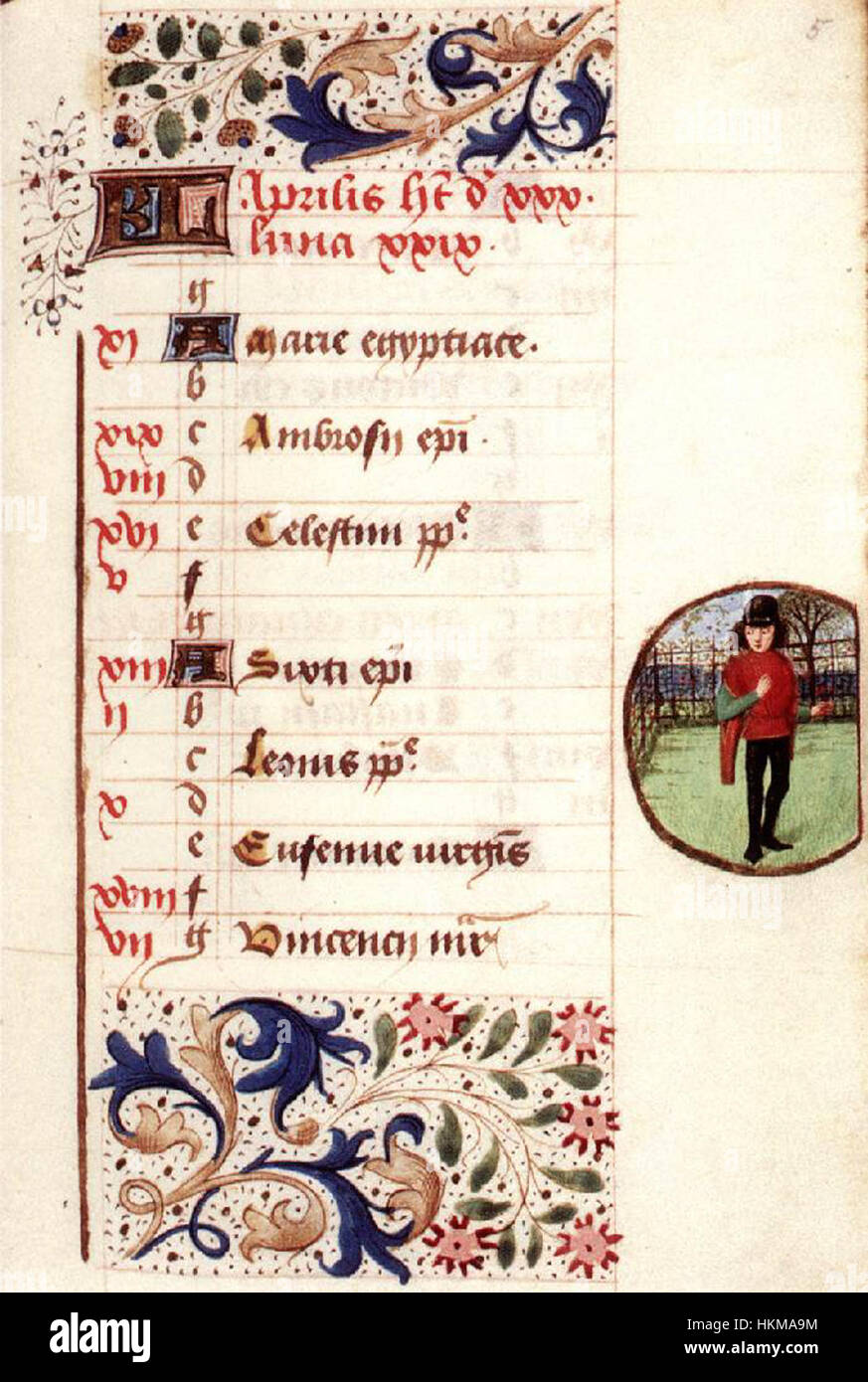 This folio from a 15th-century breviary features exquisite miniature ...