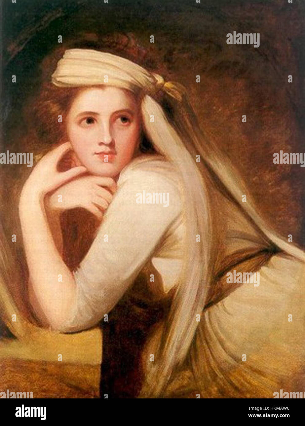 This 18th-century portrait by George Romney shows Lady Hamilton dressed ...