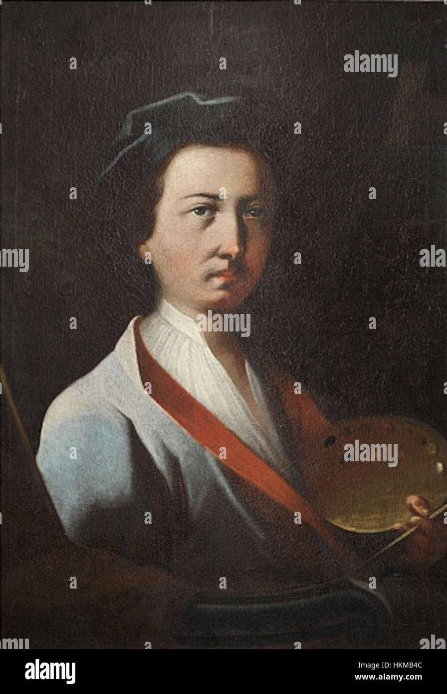Johann Evangelist Holzer's 'Selbstbildnis mit Palette' (Self-Portrait ...