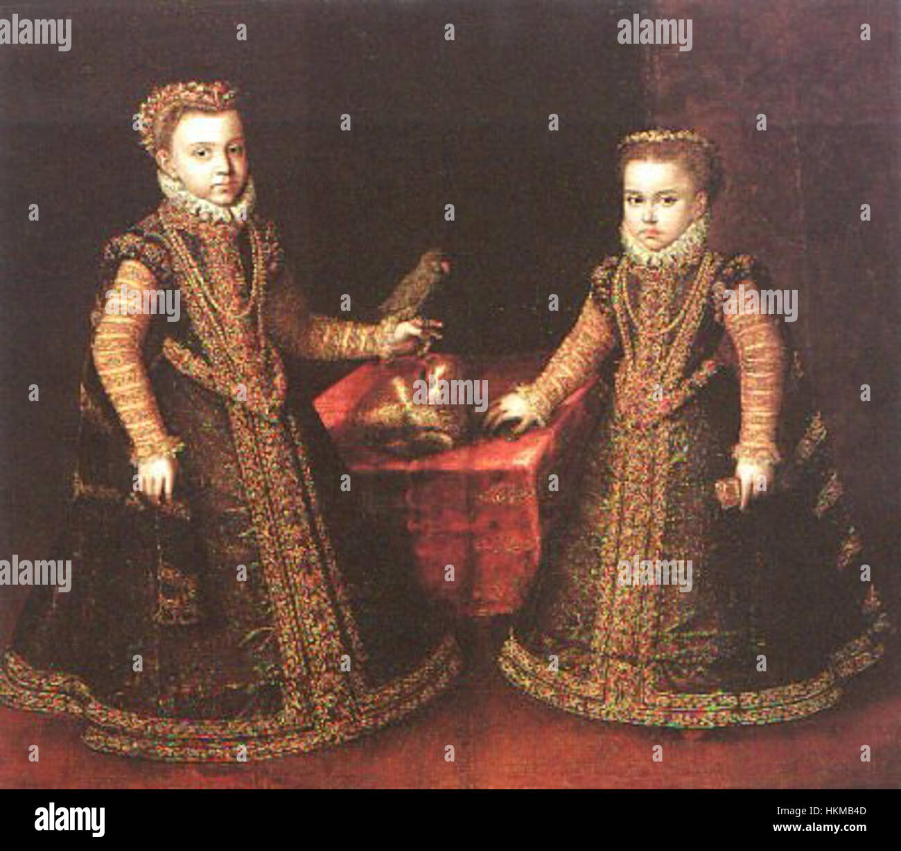This 1570 painting depicts the Spanish Infantas Isabella Clara Eugenia ...