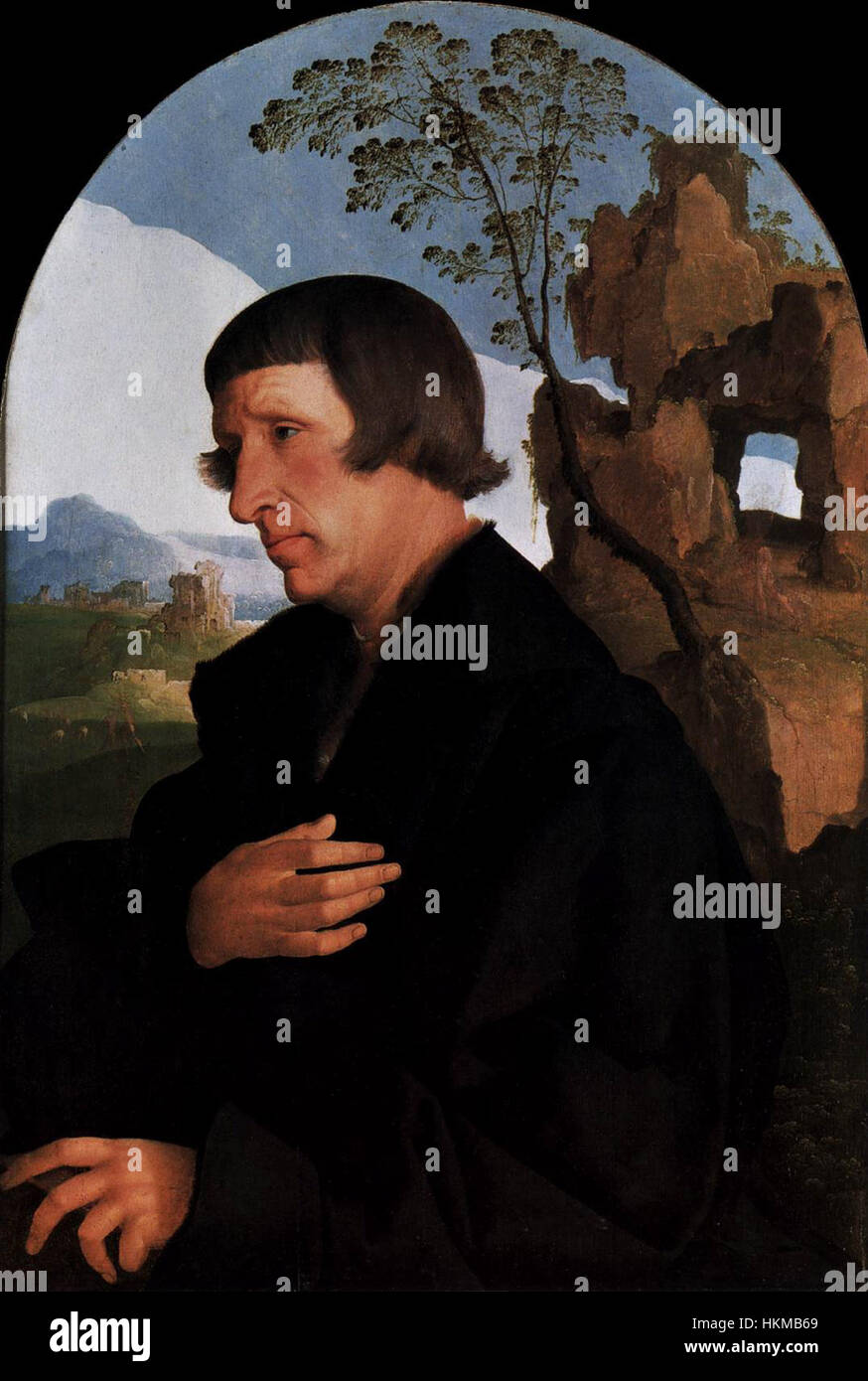 This portrait by Jan van Scorel, titled 'Portrait of a Man,' is a ...