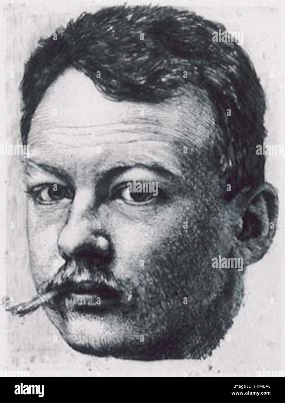 This self-portrait by Karl Stauffer-Bern captures the artist's likeness ...