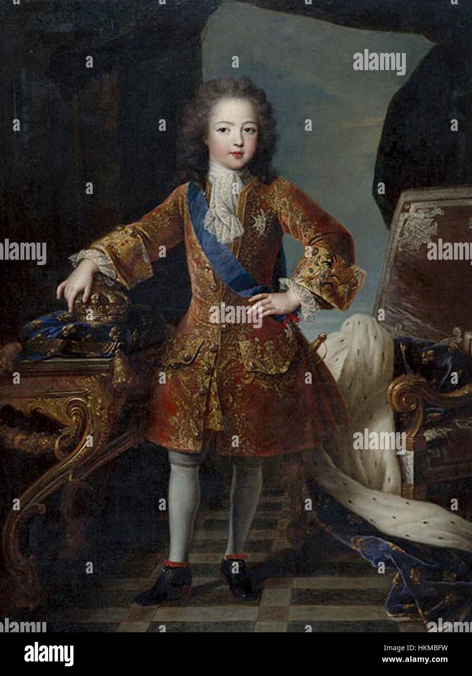 This historical painting from 1710, portraying Louis XV of France ...