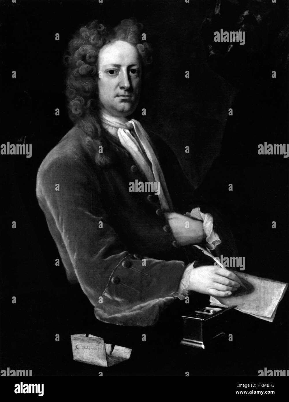 A portrait of Joseph Addison, an English essayist, poet, and playwright ...