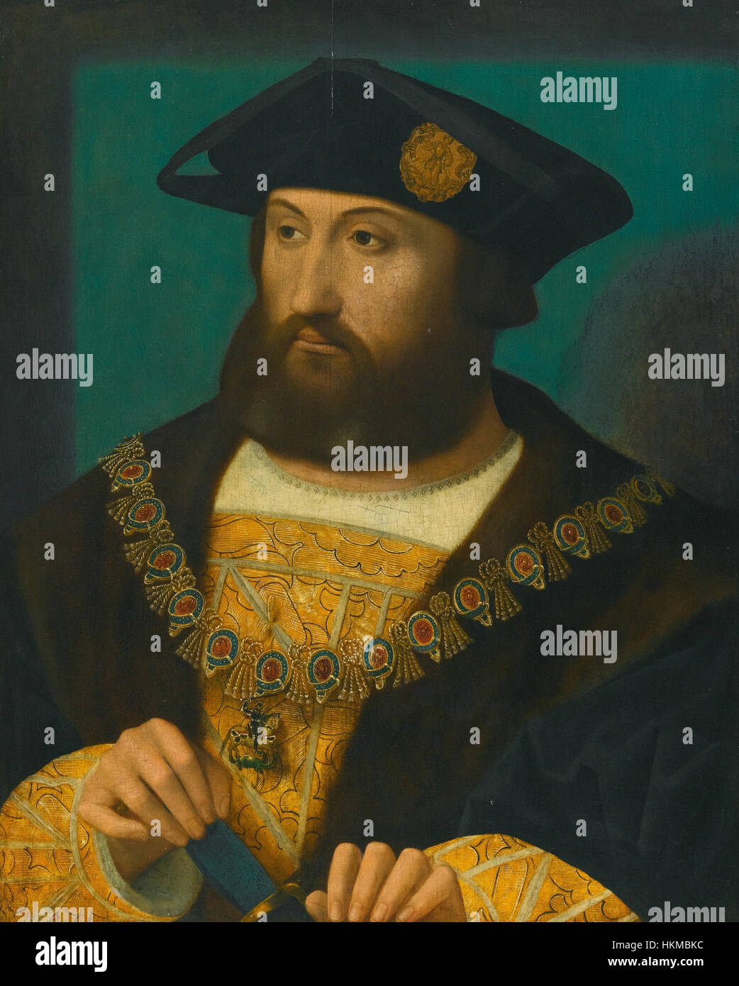 This portrait, attributed to the Master of the Brandon Portrait ...