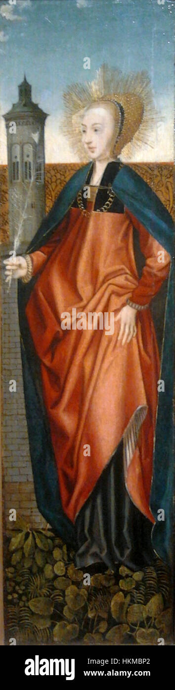 The oil painting of Saint Barbara by Oosterwijck captures the Christian ...