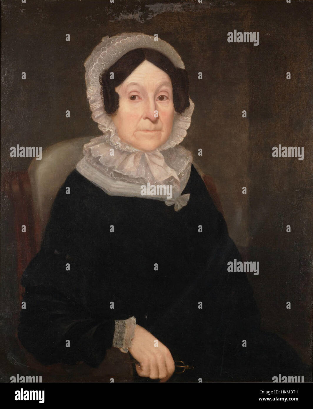 This oil portrait by Jared Bradley Flagg depicts Rebecca Greenleaf ...