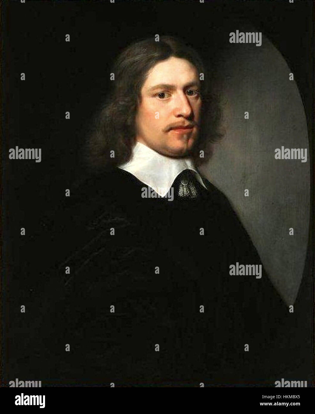 This oil painting by Nason features a portrait of an unnamed man ...