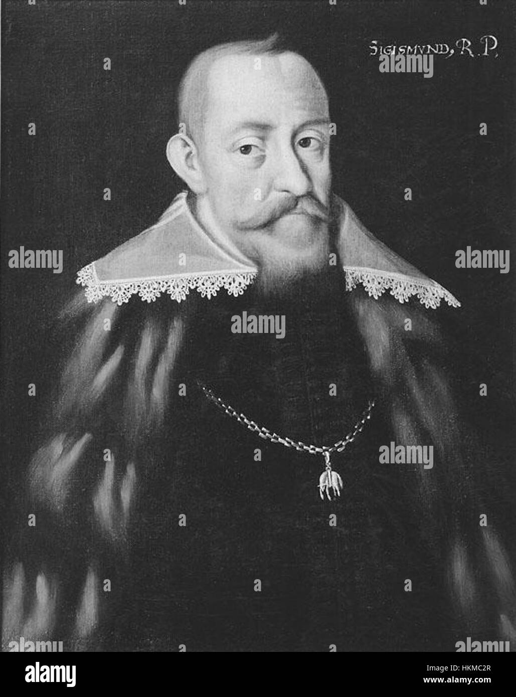 This artwork of Sigismund III of Poland, a 17th-century ruler, captures ...