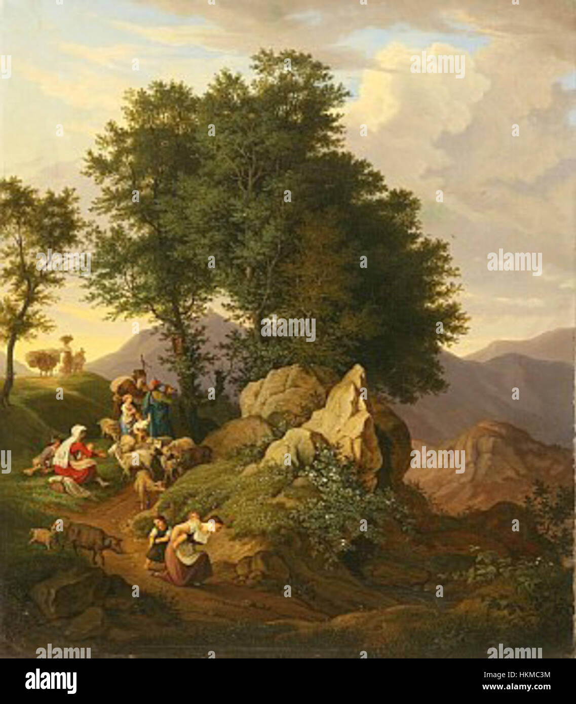 This painting by Richter portrays shepherds in a pastoral setting ...