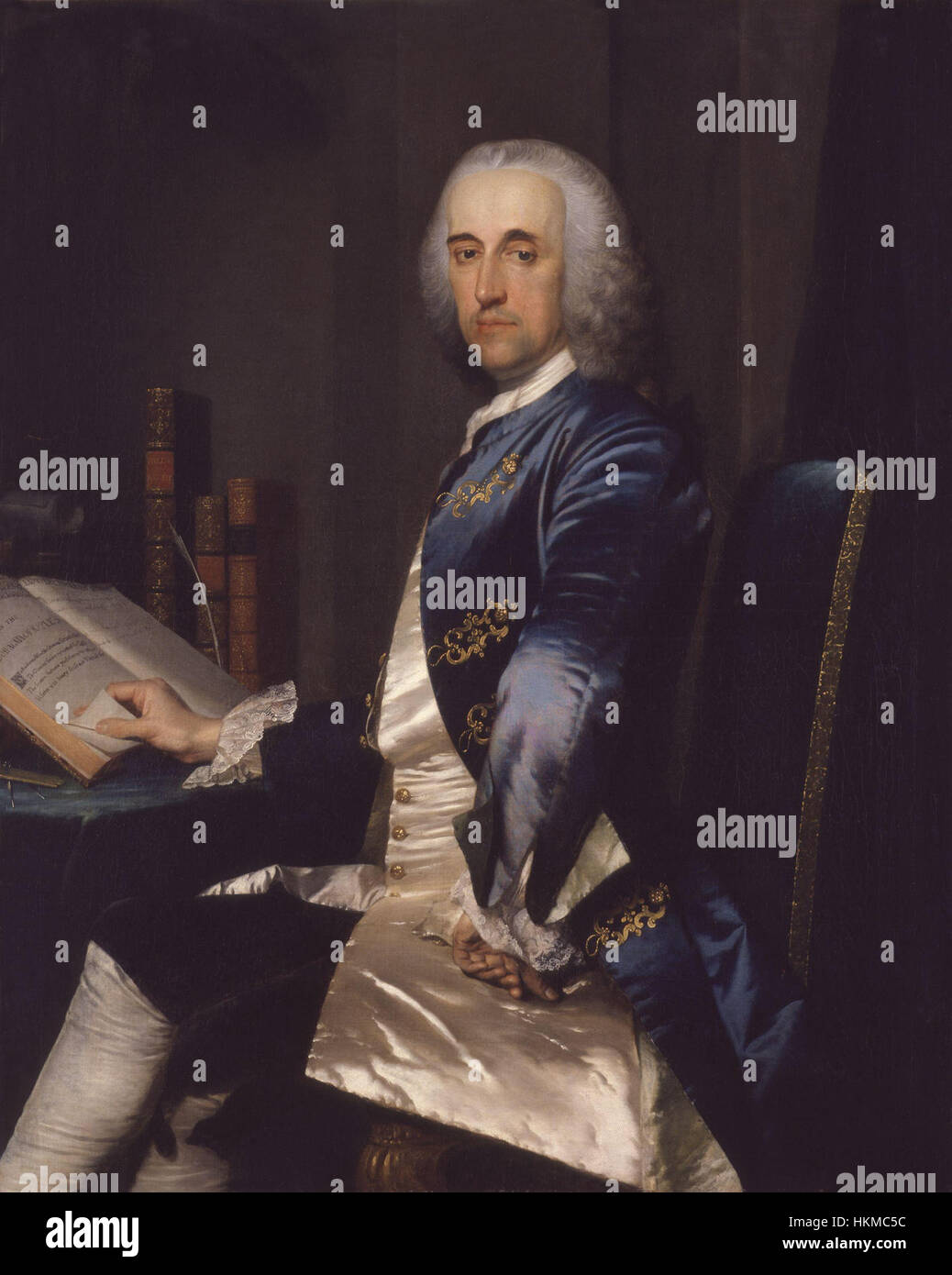 This portrait by Frans van der Mijn (or Myn) depicts Sir Thomas Robinson, 1st Baronet. The ...