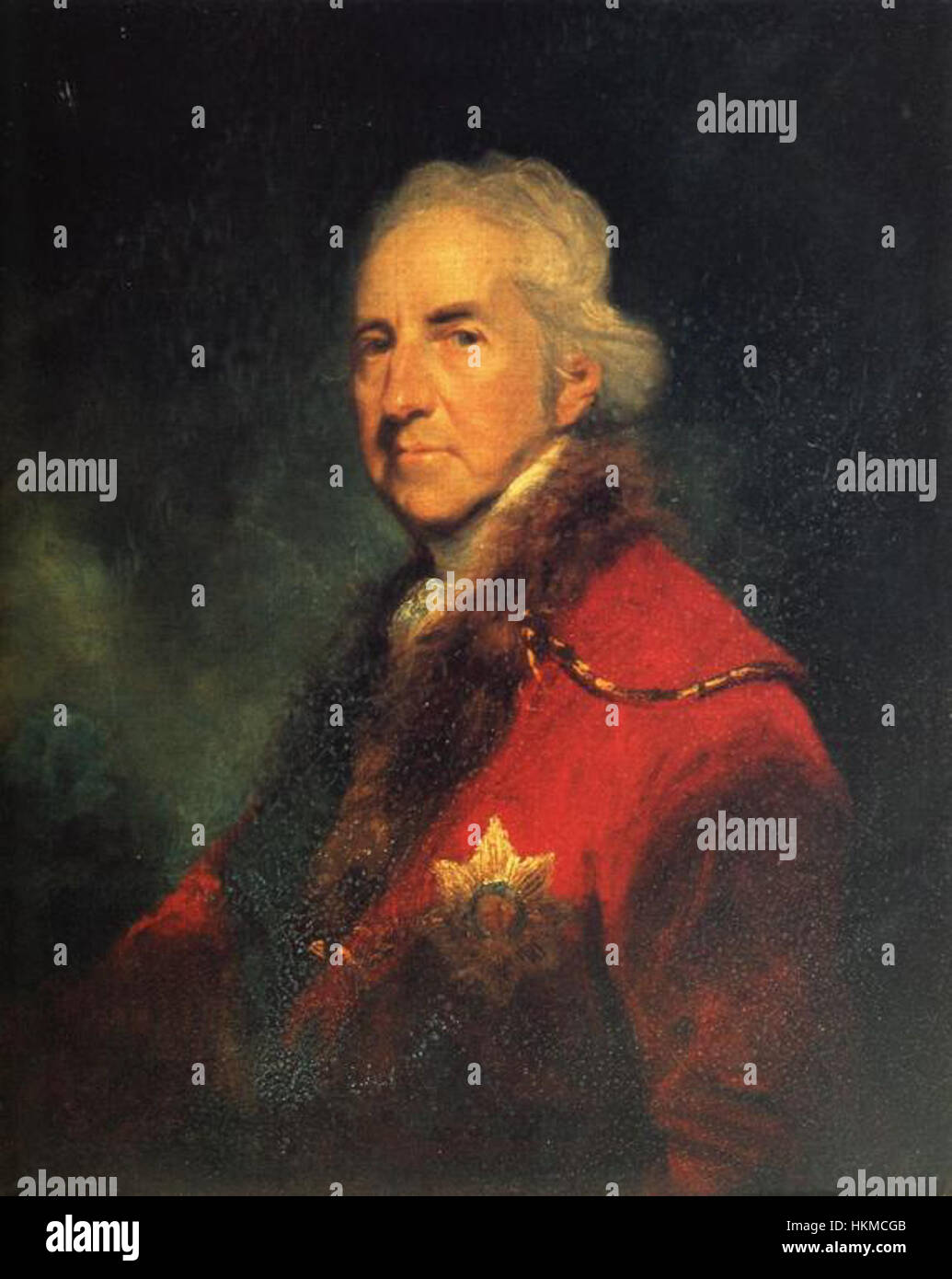 A formal portrait of the 1st Marquess Hertford, capturing his noble ...