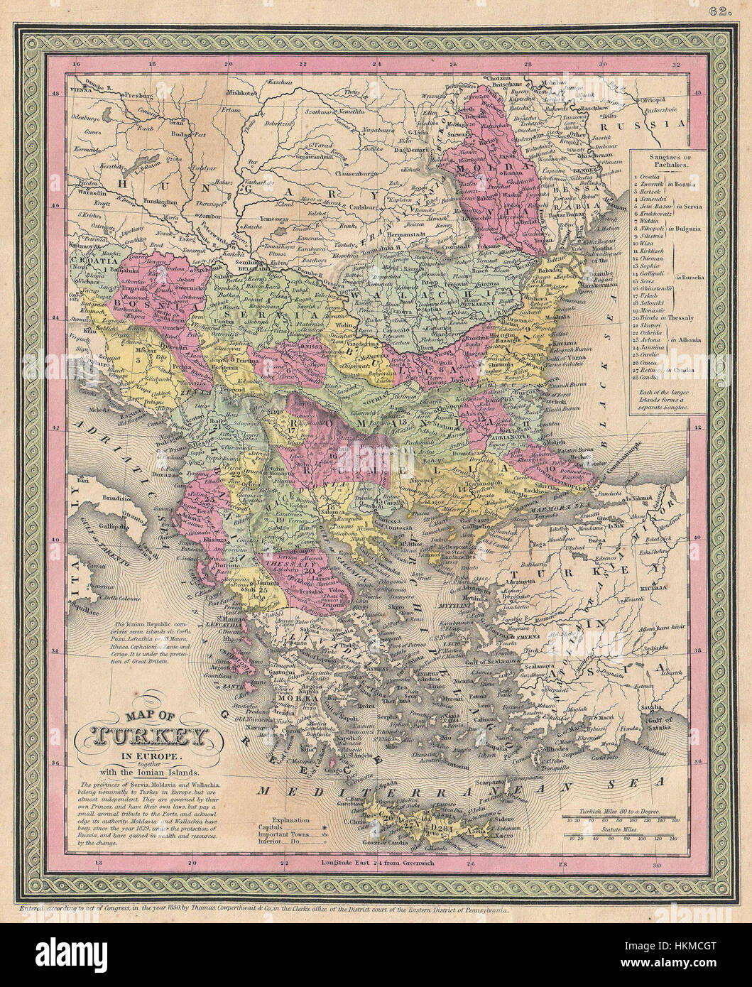 Old map europe 1850 hi-res stock photography and images - Alamy