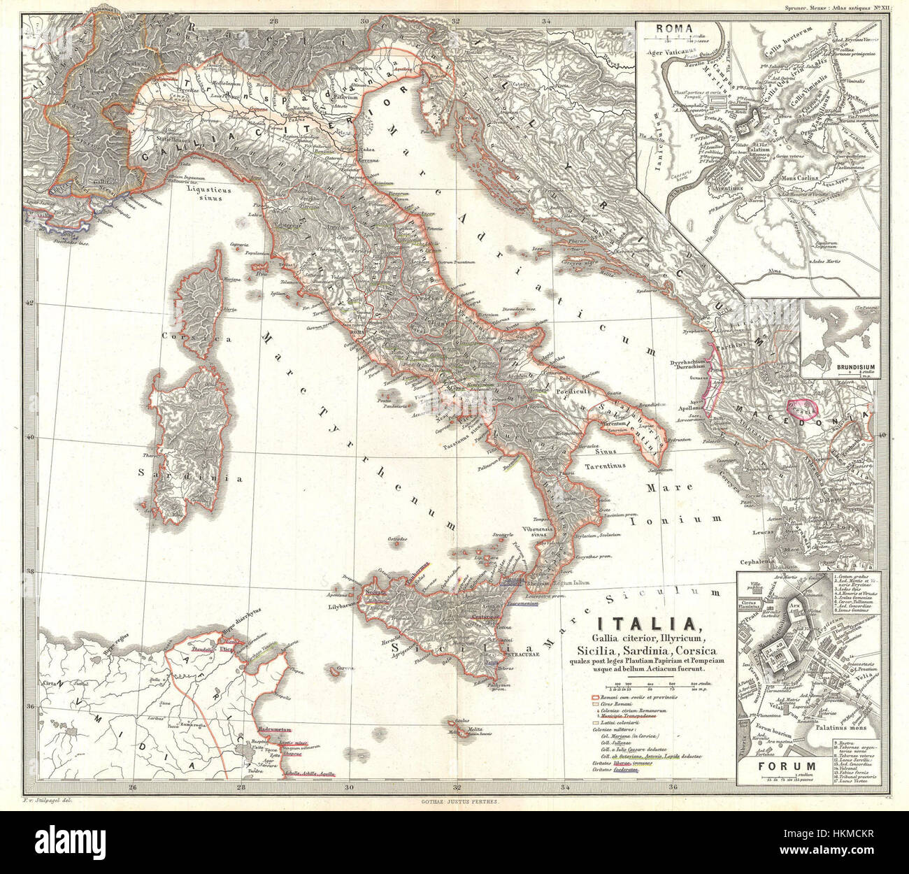 1865 Spruner Map of Italy after the Battle of Actium - Geographicus ...
