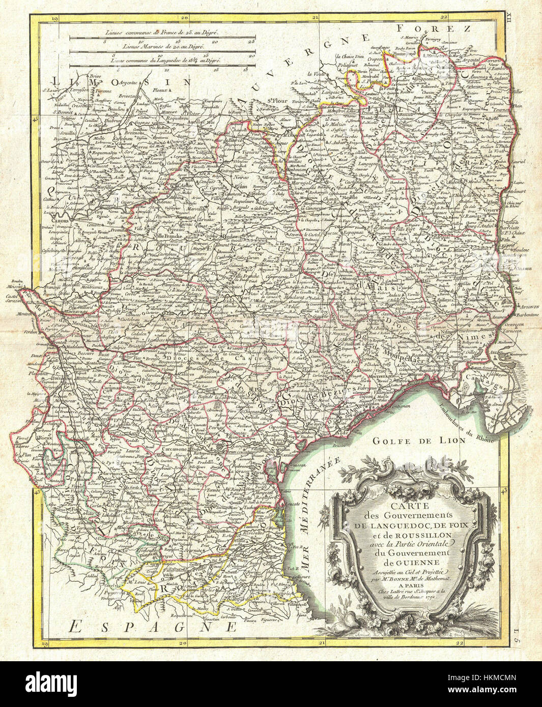 Map of languedoc roussillon hi-res stock photography and images - Alamy