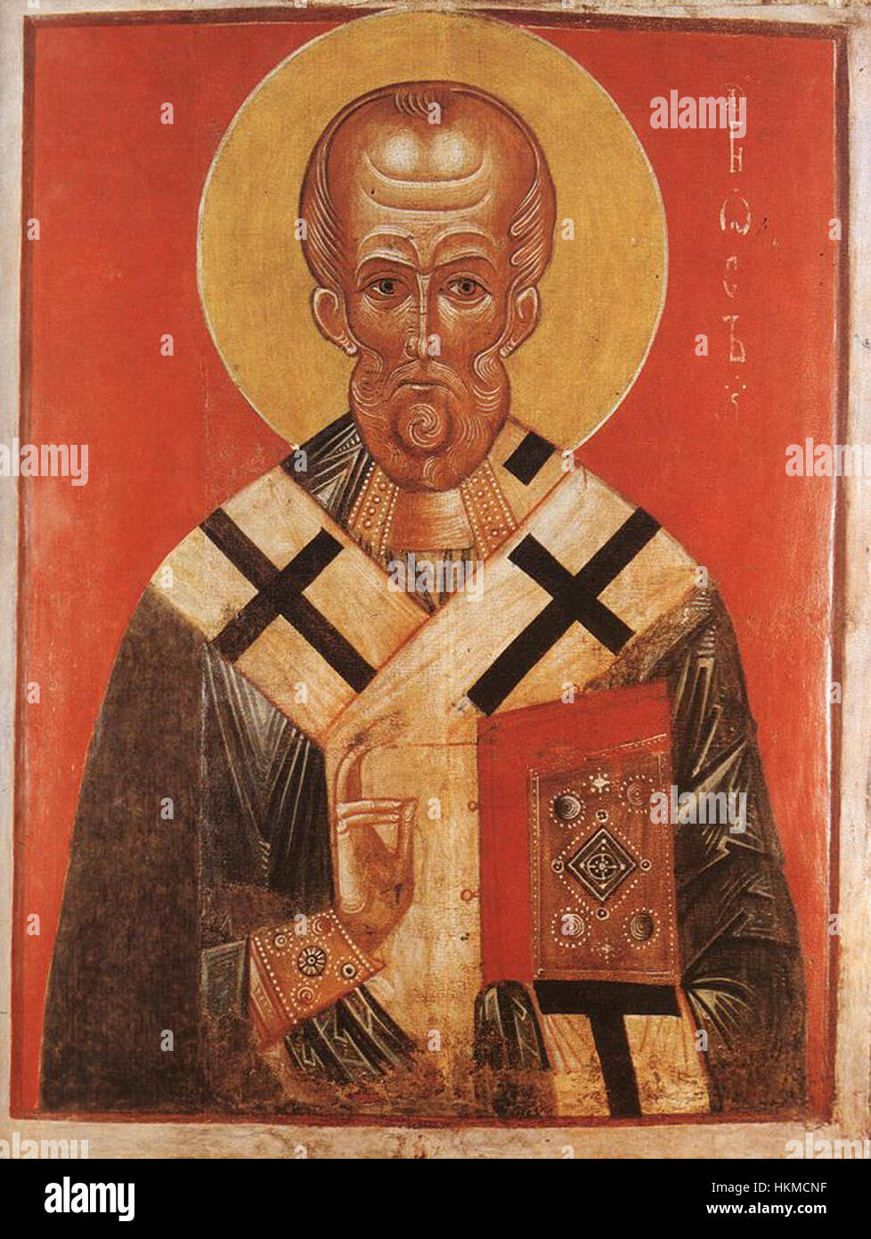 An icon of St. Nicholas attributed to an unknown 13th-century artist ...