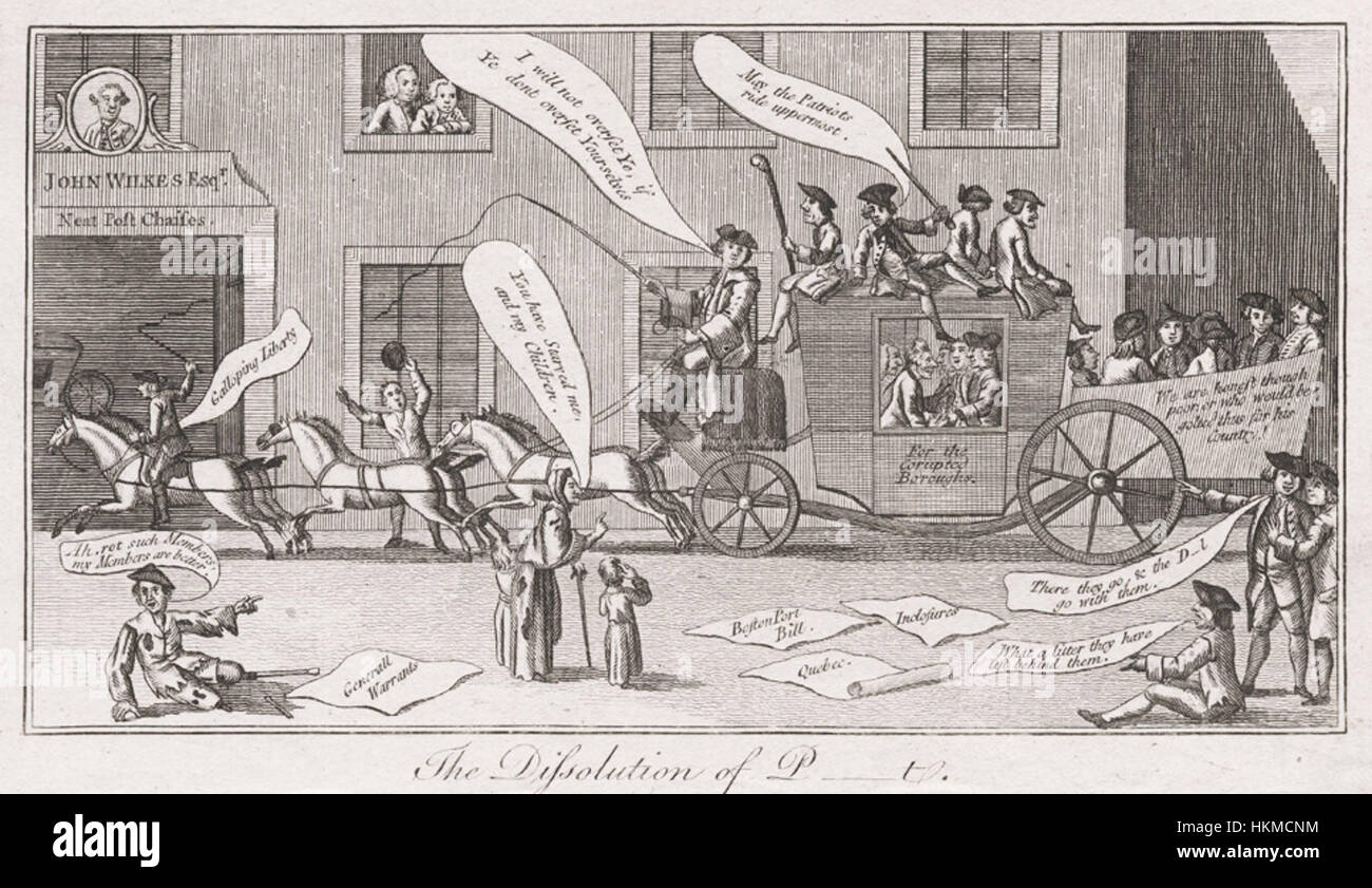 This painting captures the 1774 dissolution of the British Parliament ...