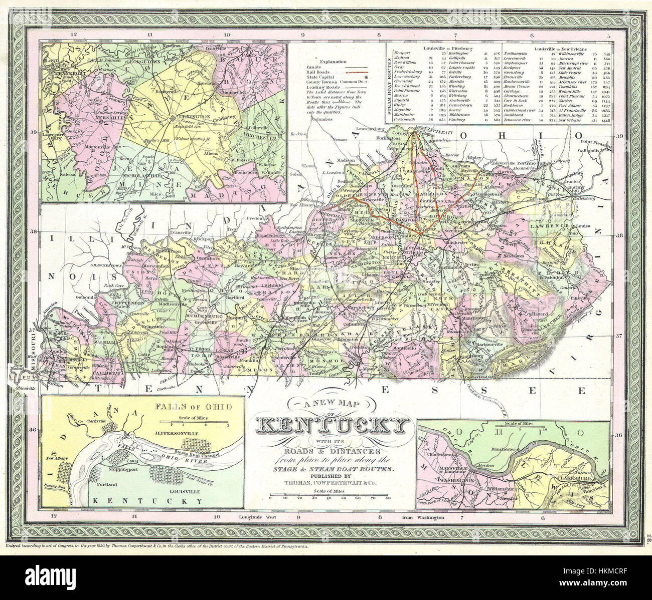 Historical map of kentucky hi-res stock photography and images - Alamy