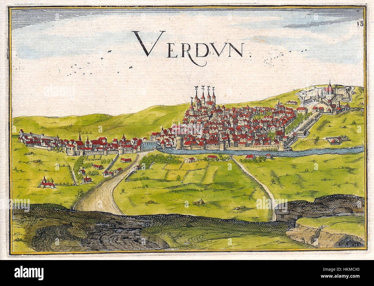 This 1638 view of Verdun, created by French artist Nicolas Tassin ...