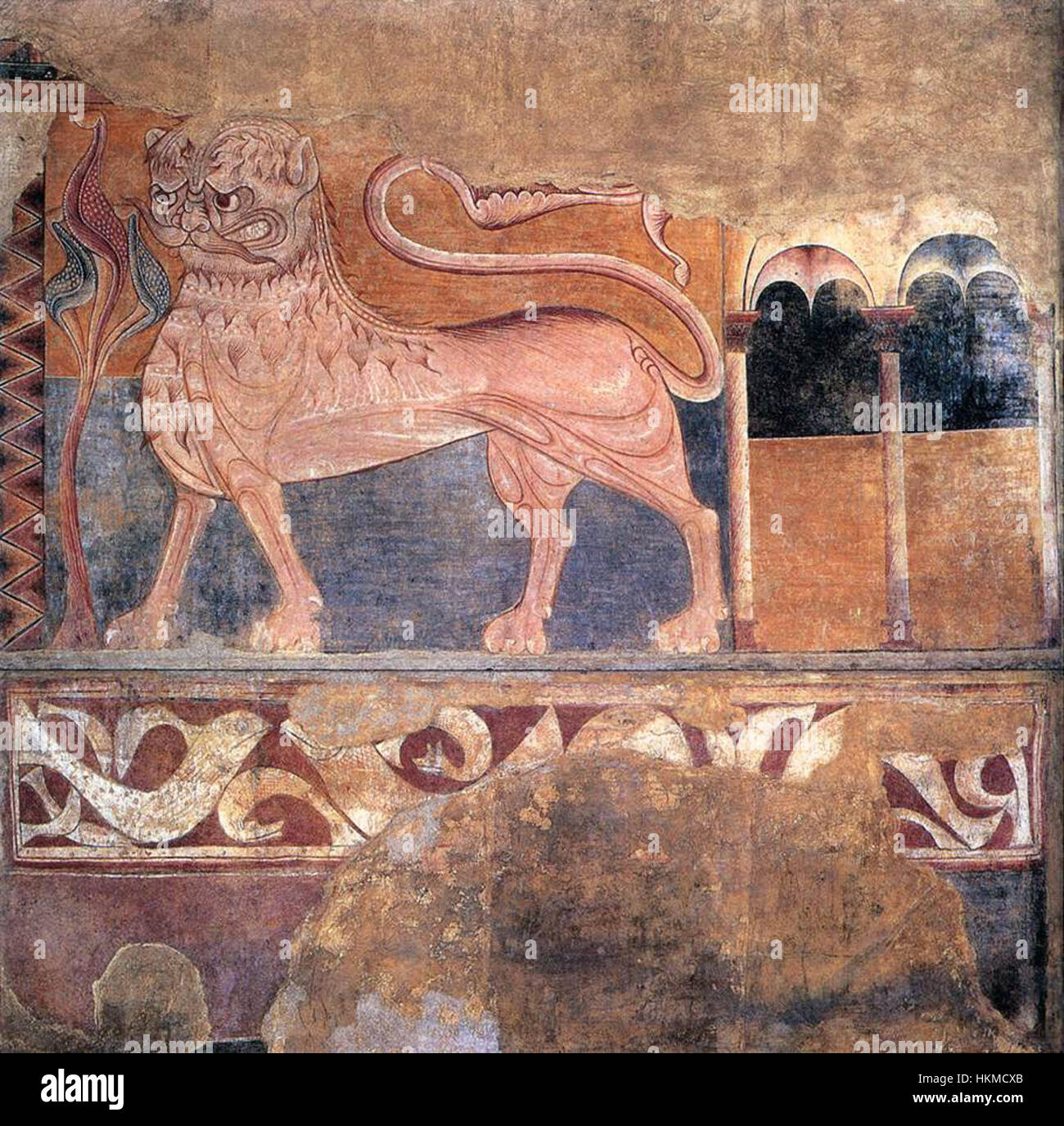 12th-century unknown painters - Lion wall painting - WGA19759 Stock ...