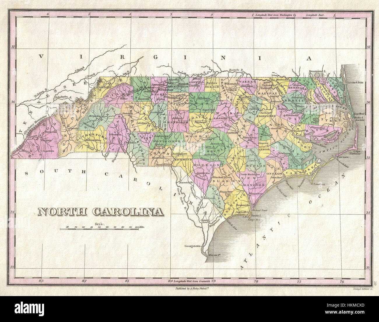 Old map of north carolina hi-res stock photography and images - Alamy