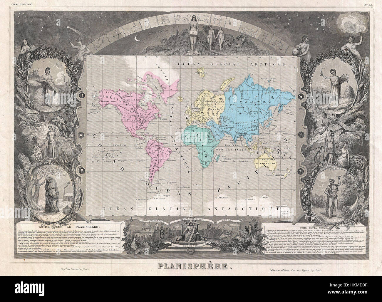 Levasseur map of the world hi-res stock photography and images - Alamy