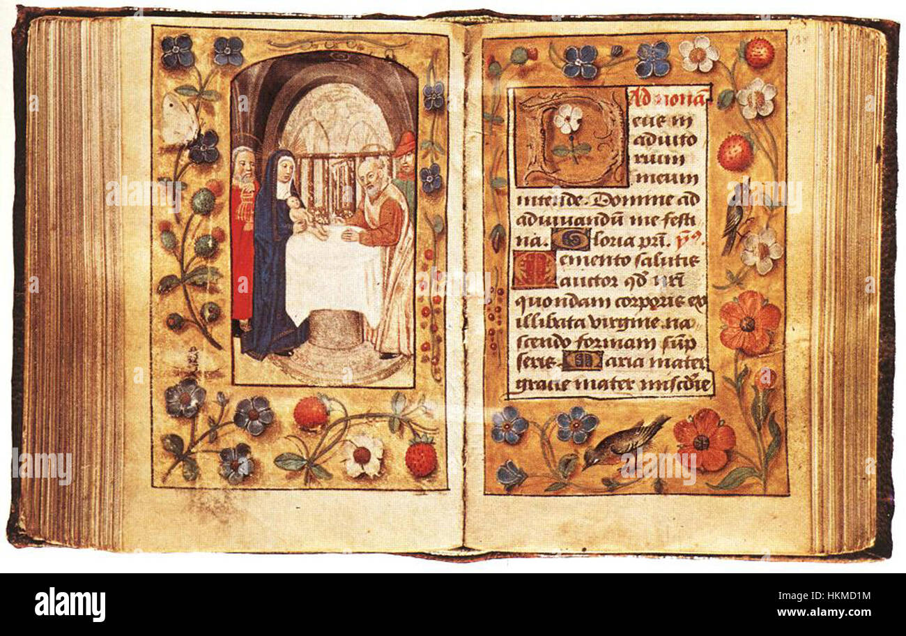 This image features a page from a 15th-century Book of Hours, created ...