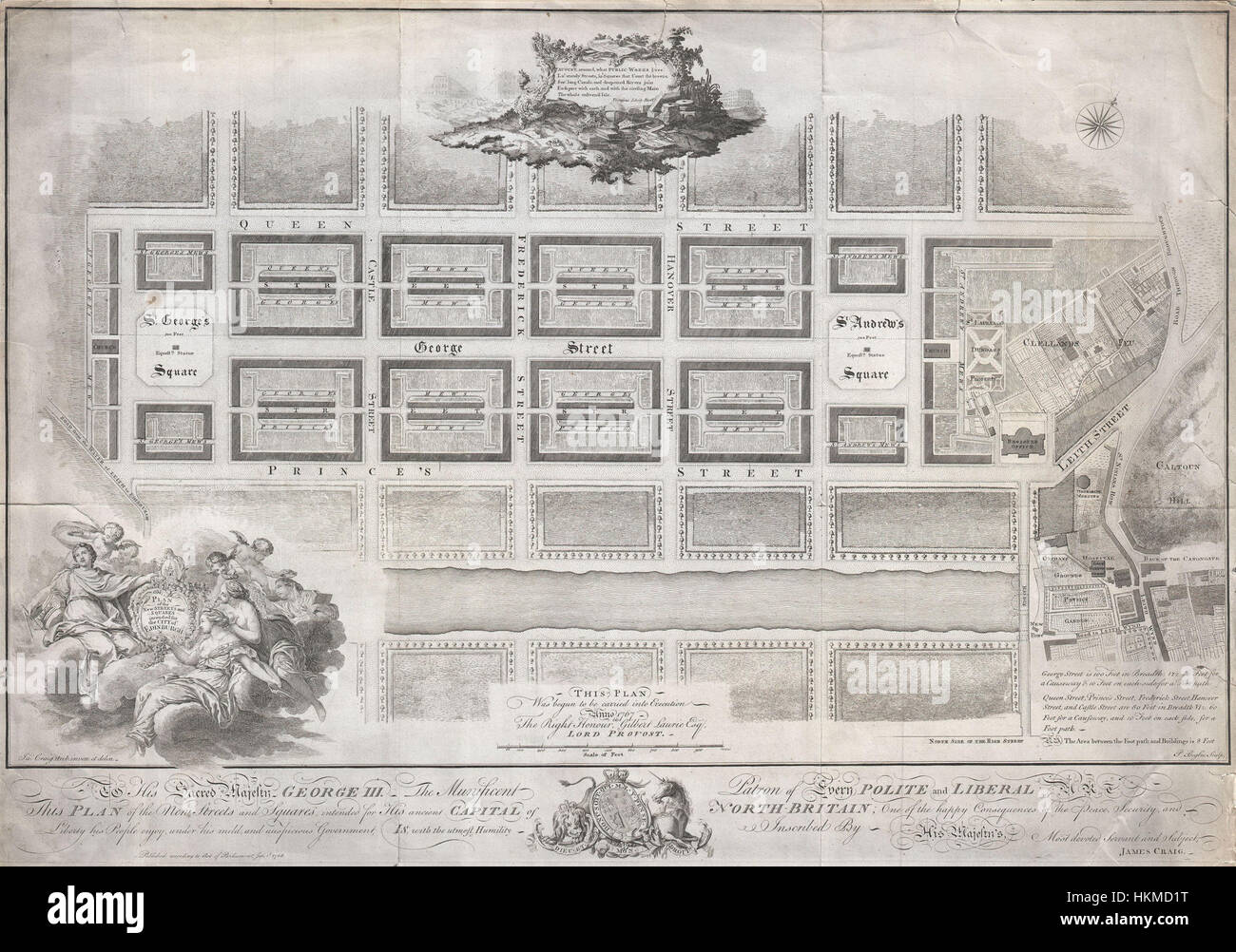 James Craig’s 1768 map of the New Town in Edinburgh, Scotland ...