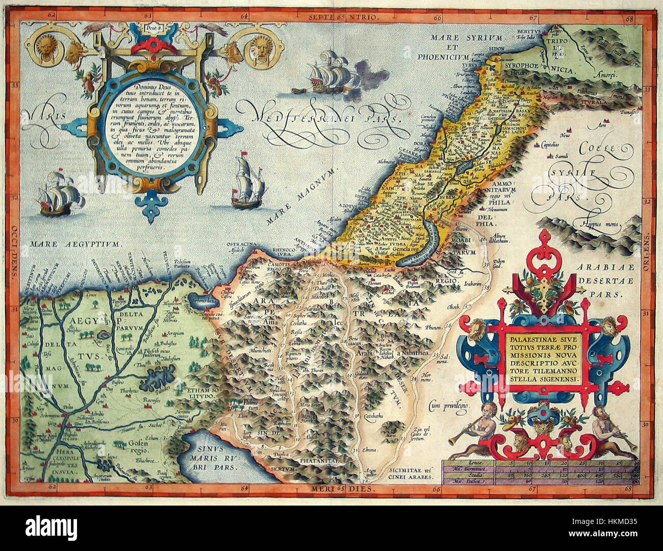 The 1570 map 'Palestinae' by Hondius illustrates the region of ...